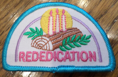 Girl Scouts Vintage Uniform Patch Rededication Candleabra Candles | eBay