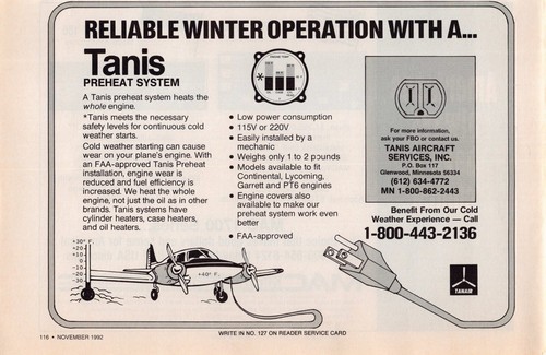 Airplane Graphics Tanis Aircraft Services Inc Preheat System Vtg Print ...