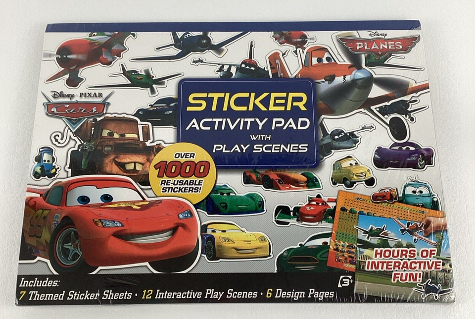 Disney Pixar Cars Sticker Activity Pad Interactive Play Scenes Design ...
