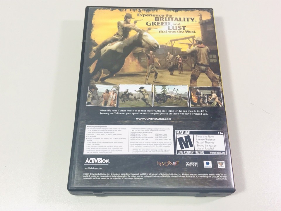 Gun Activision Neversoft Pc Game Disk 1-3 47875329713| eBay