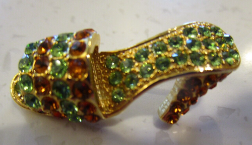 LADIES JEWELED RHINESTONE HIGH HEEL SHOE PIN/BROOCH | eBay