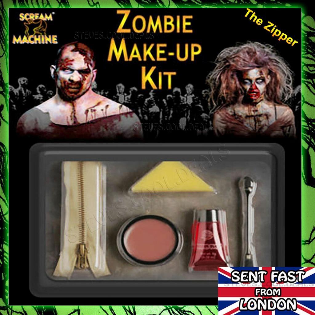 Zipper Zombie Zip Face paint Special Effects Set Fake Blood Skin ...