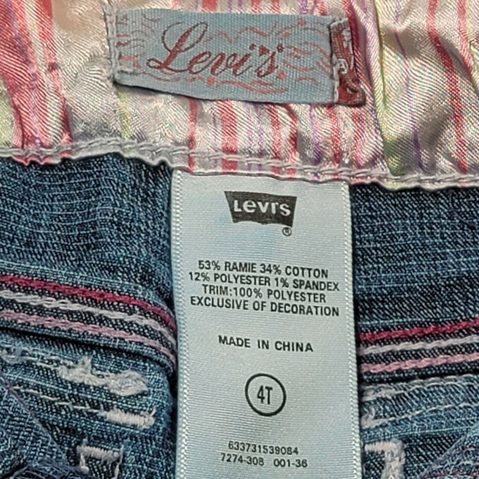 Toddler Jeans 4T Levi's Red Tab Embroidered Floral Detail Adjustable ...