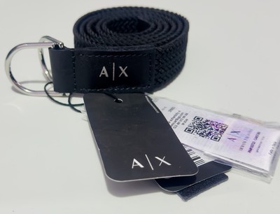 New Armani Exchange AX Mens Made In Italy Woven logo buckle belt | eBay