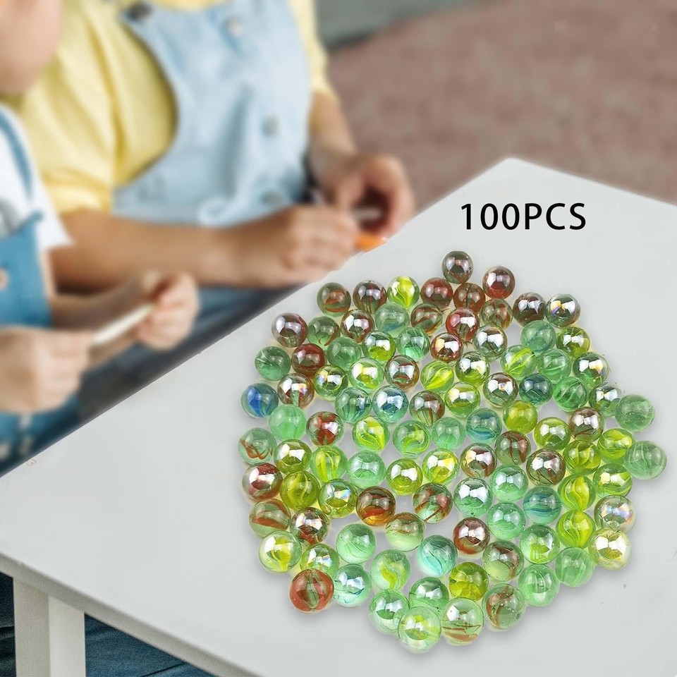 100Pcs Glass Ball Crafts Beads, Vase Decorations Round Solid Ornament ...