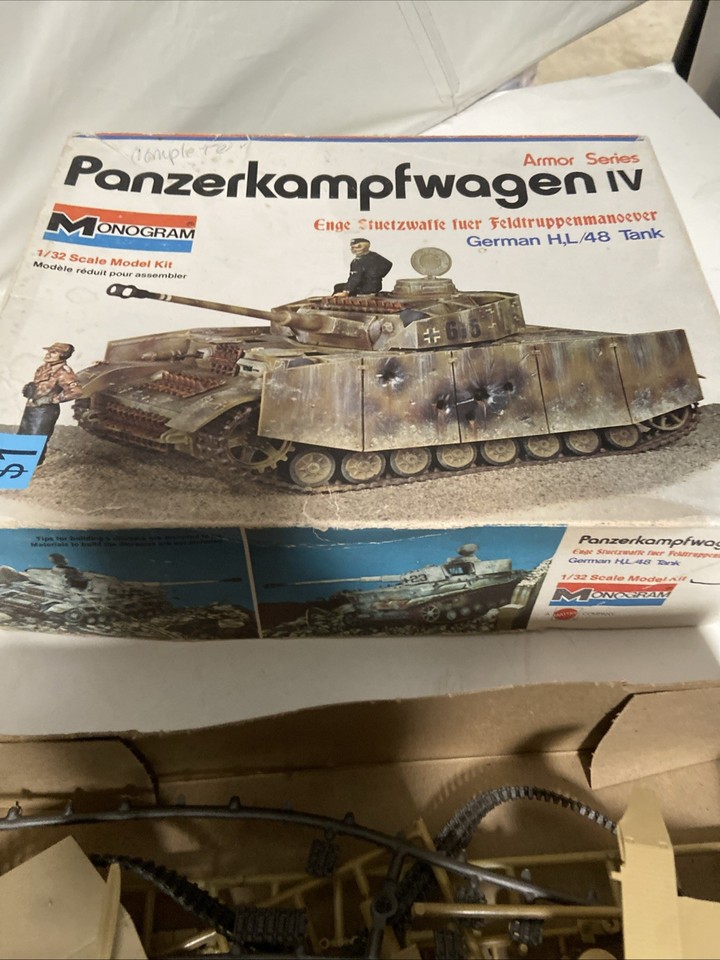 MONOGRAM 1/32 PANZER IV HL48 PANZERKAMPFWAGEN IV ARMOR SERIES KIT 8218 ...