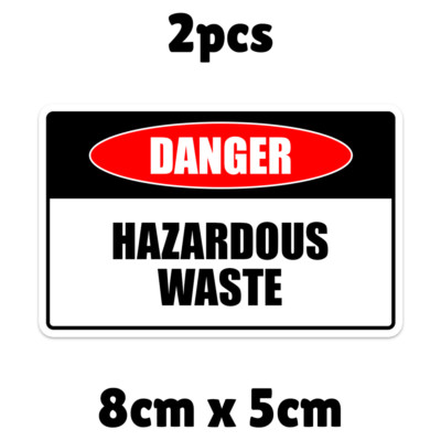 2 x Hazardous Waste Danger Safety Warning Sign Label Sticker Decal ...