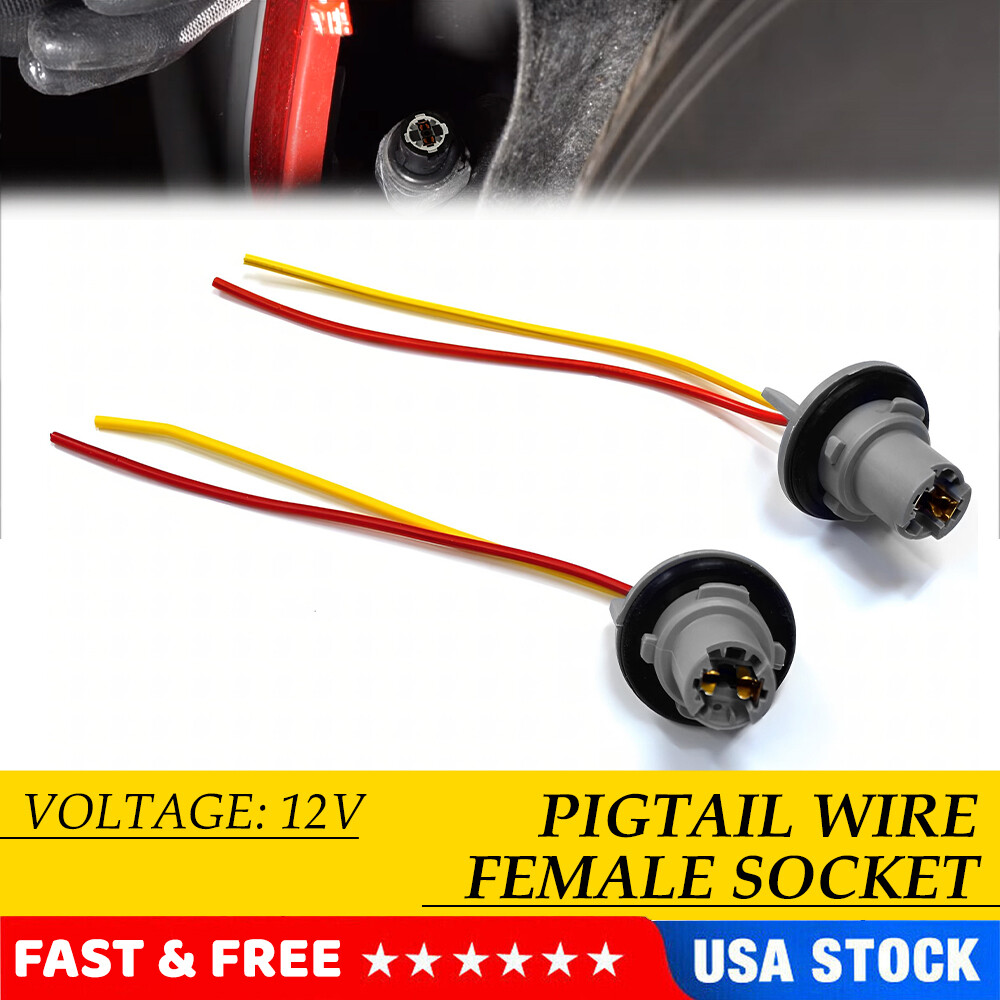 Universal Pigtail Wire Female Socket 194 T10 PGS License Plate Tag ...