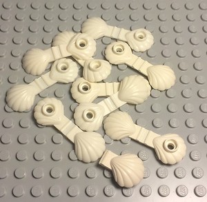 Lego 10 Pieces White Clam / Shell / Oyster / Seafood / City / Friends ...