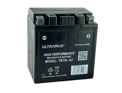 Ultramax YB10L-A2 Battery Yamaha XV250 N L S Virago (89 - 98) - 250 cc ...