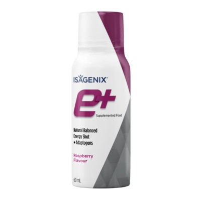 ISAGENIX - E+ Shot - Liquid Caffine Energy Shot - Raspberry - Pack of 6 ...