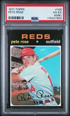 1971 Topps Baseball #100 Pete Rose Cincinnati Reds PSA 4(MK) | eBay