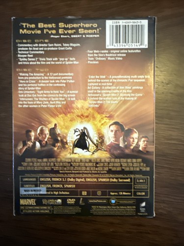 Sam Rami’s Spider-Man 2 Widescreen Special Edition DVD ‘04 Maguire Lee ...