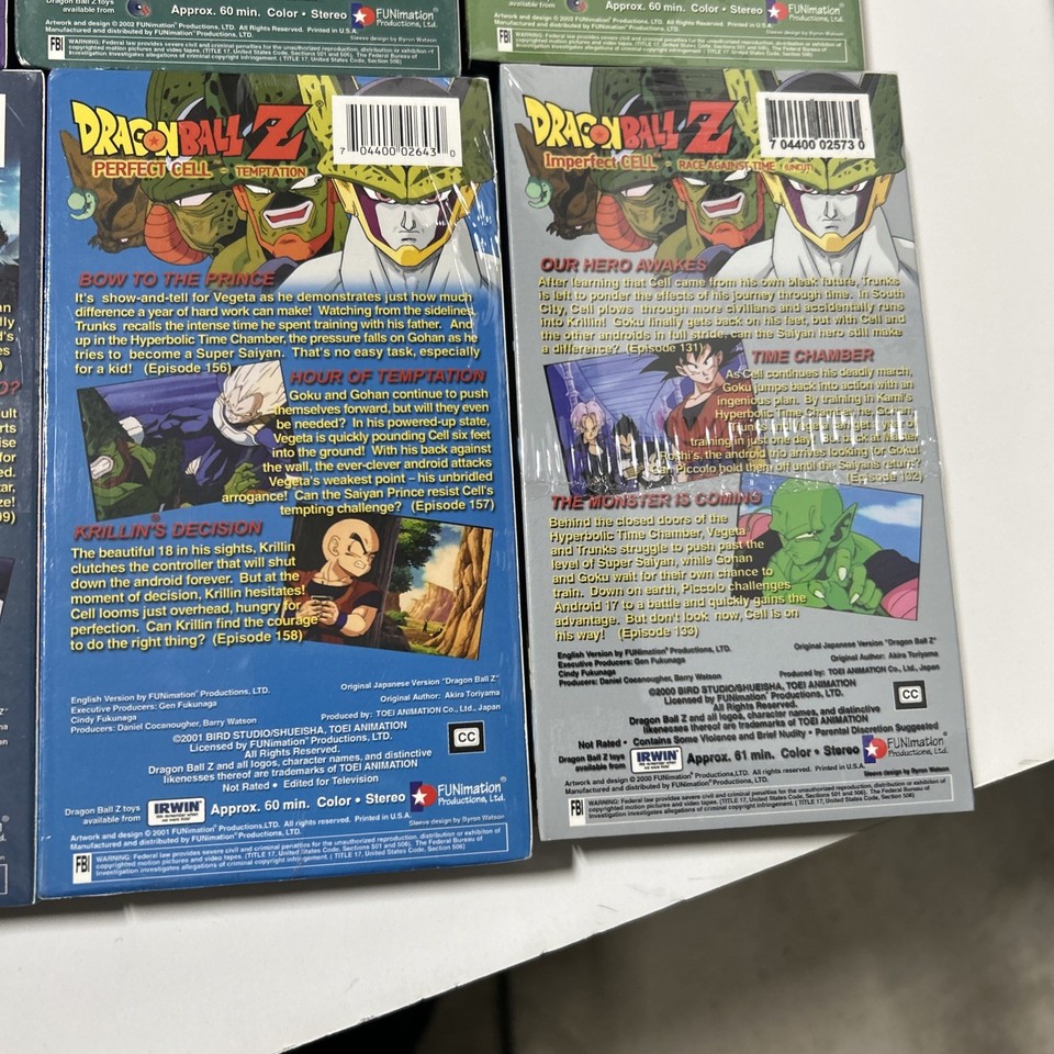 Quantity Eight (8) New Sealed Vintage VHS Dragon Ball Z collection ...