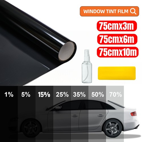 CAR WINDOW TINT FILM KIT TINTING SUPER DARK BLACK LIMO 1% 5% 15% 25% 35 ...