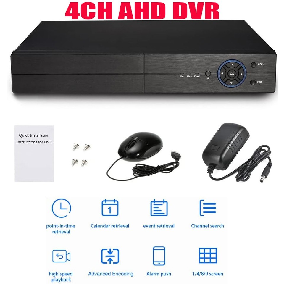 Smart CCTV DVR Recorder 4 Channel AHD 1080P 5MP Video HD VGA HDMI BNC ...