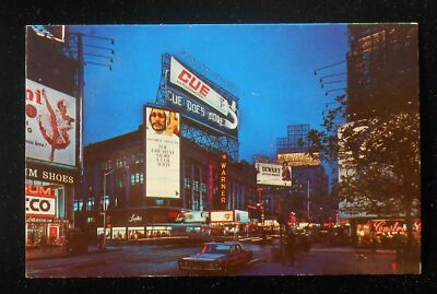 1965 Giant Cue Toothpaste Sign Times Square at Night Warner Theatre ...