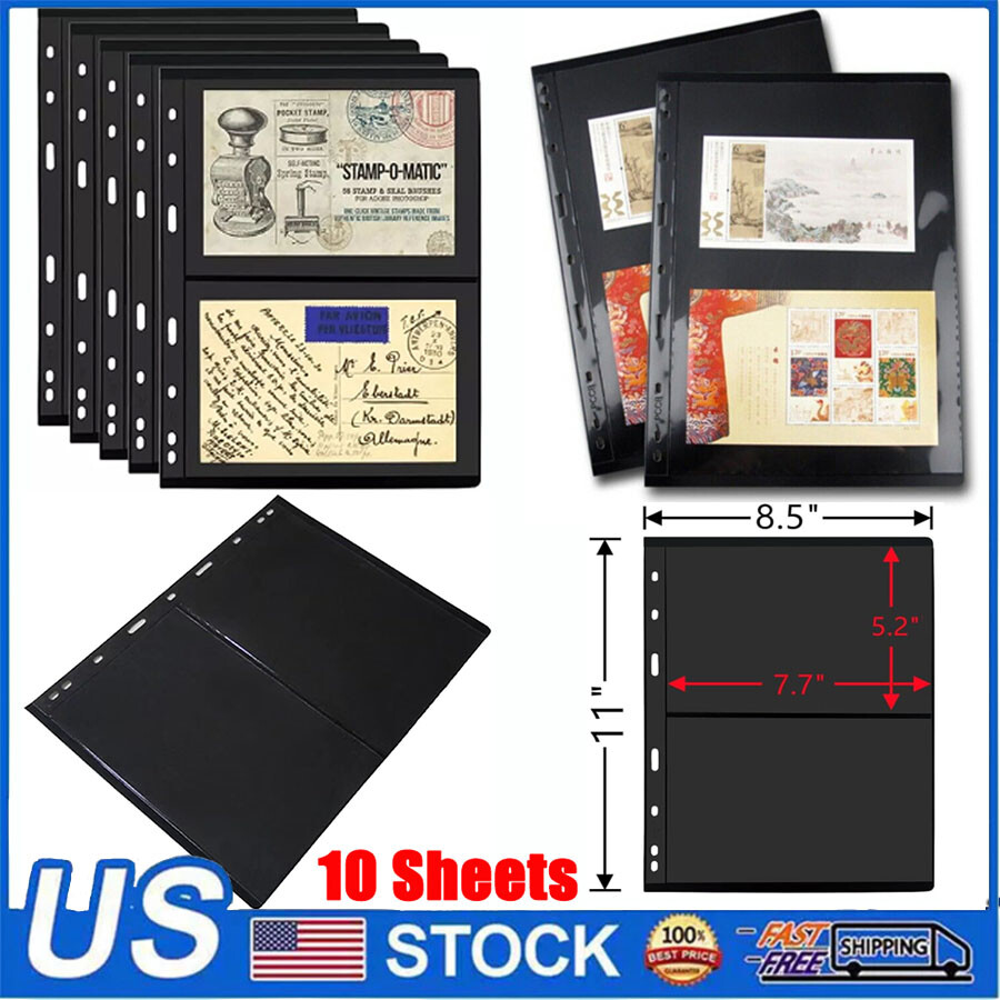 10 Sheets Stamp Pages Collector Collecting Stamp Album Binder Standard ...