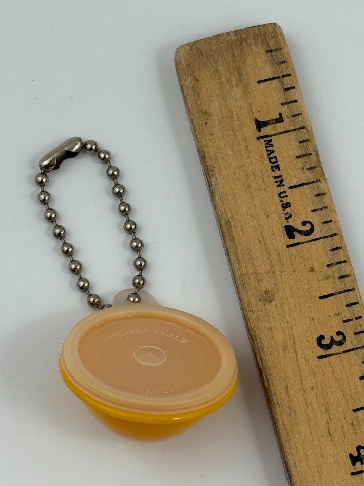 Tupperware Plastic Bowl Key Chain Orange Dark Yellow Vintage Miniature ...