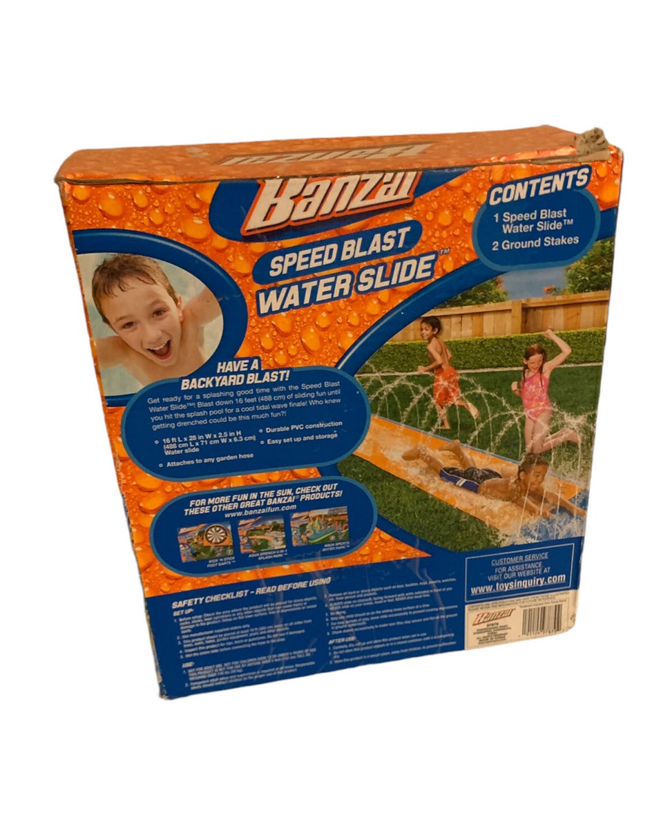 Banzai Water Slide Ground Pool Banzai Inflatable Slide 'N Bounce