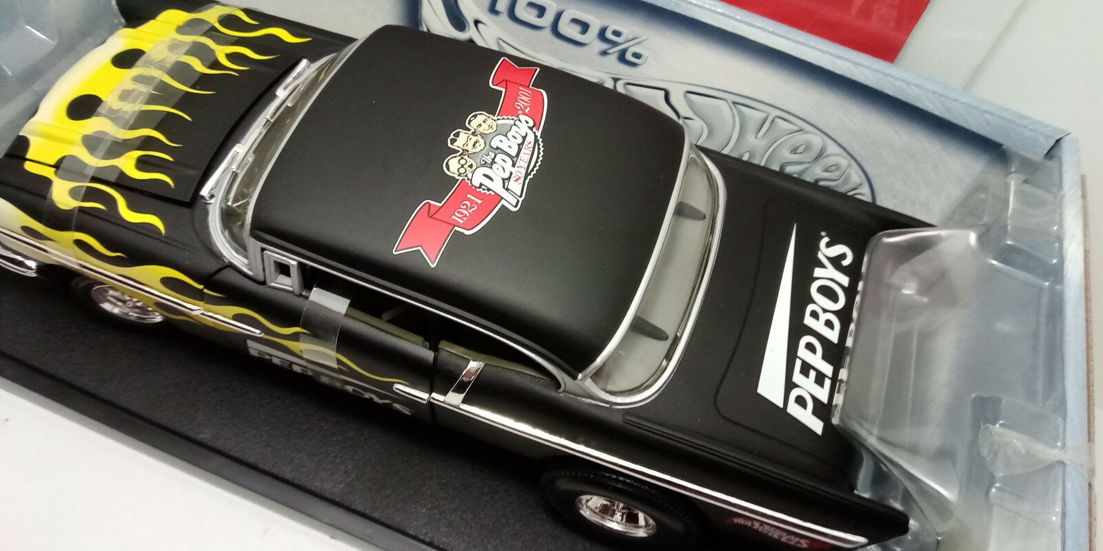 1:18 1957 CHEVROLET Chevy hot rod 57 PEP BOYS - HOT WHEELS - 3L 050 ...