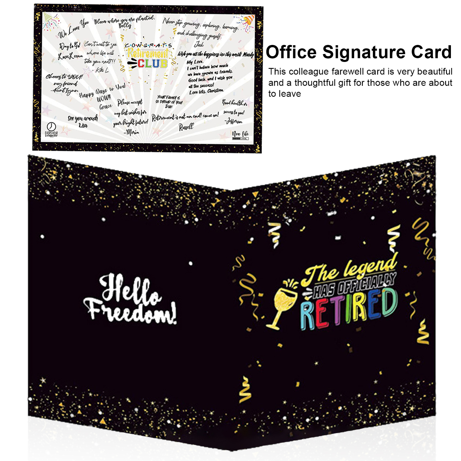 Farewell Signature Card Thick Foldable for Coworker Retirement ...