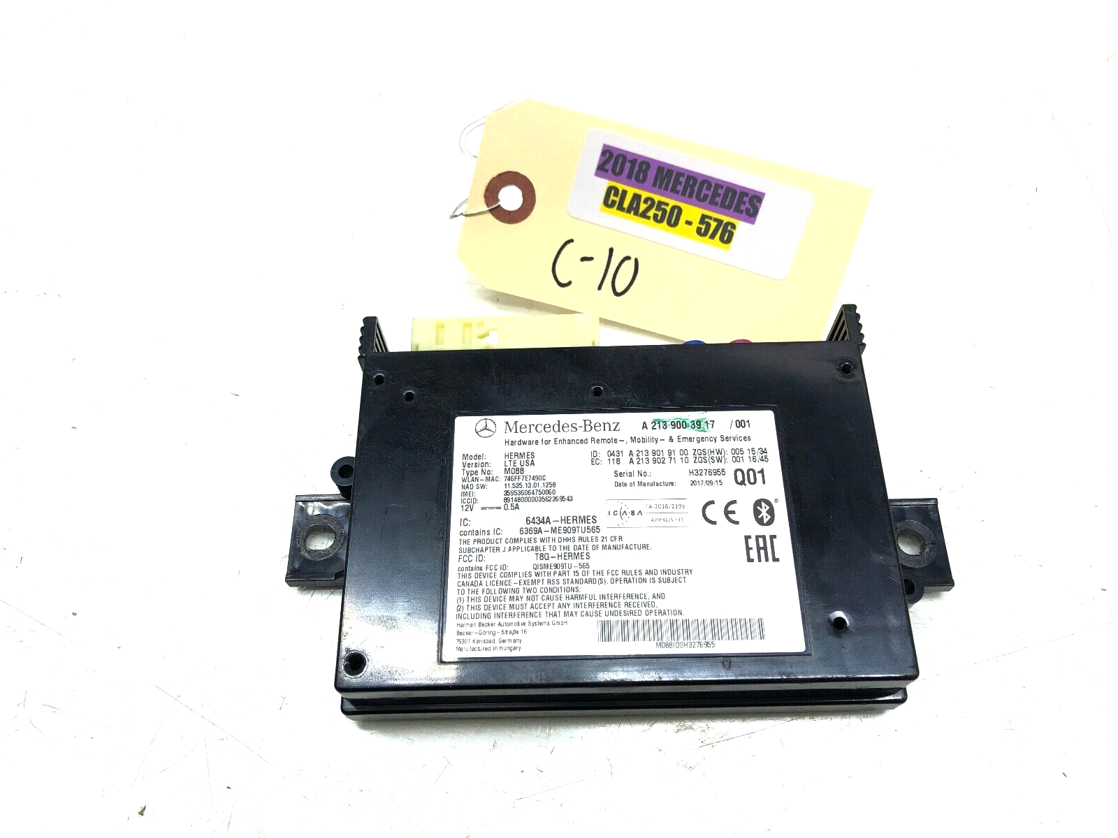 2014-2019 MERCEDES CLA250 TELEMATIC NAVIGATION COMMUNICATION CONTROL ...