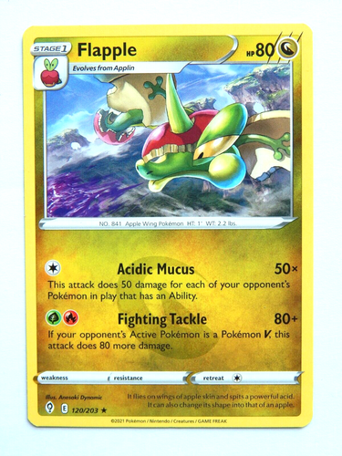 Flapple 120/203 NM Pokemon TCG Card Evolving Skies ENG 2021 Dragon Rare ...