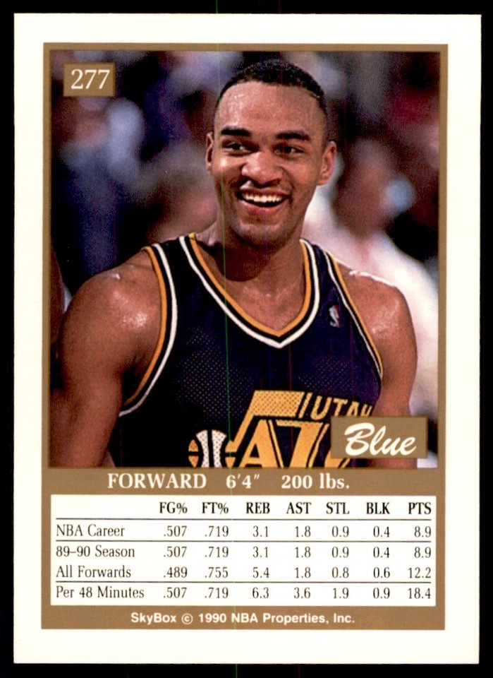 1990-91 SkyBox. Theodore Edwards Rookie . Utah Jazz #277 | eBay