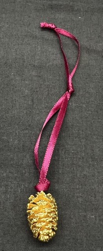 Vintage Pinecone Charm Necklace Pendant Tiny Size Pine Cone Gold Plated ...