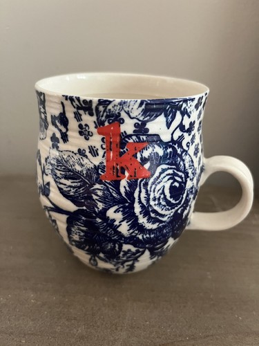 Anthropologie Monogram Homegrown Letter K Initial Floral Coffee Mug Cup ...