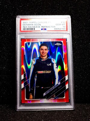 2021 Topps Chrome F1 Esteban Ocon Red Raywave Refractor /5 PSA 10 ...