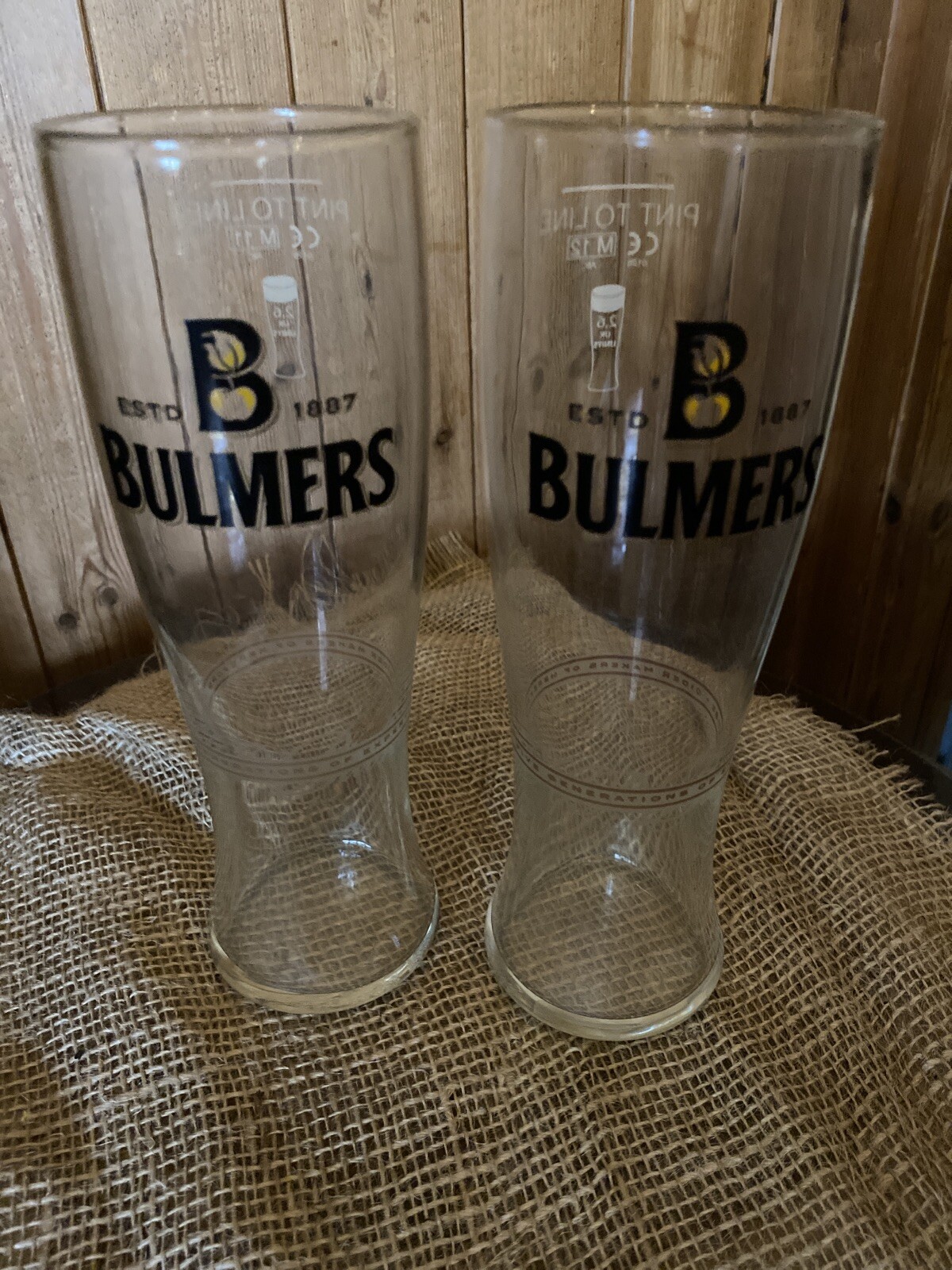2 Pint Bulmers Cider Brewery Beer Glasses Man Cave | eBay