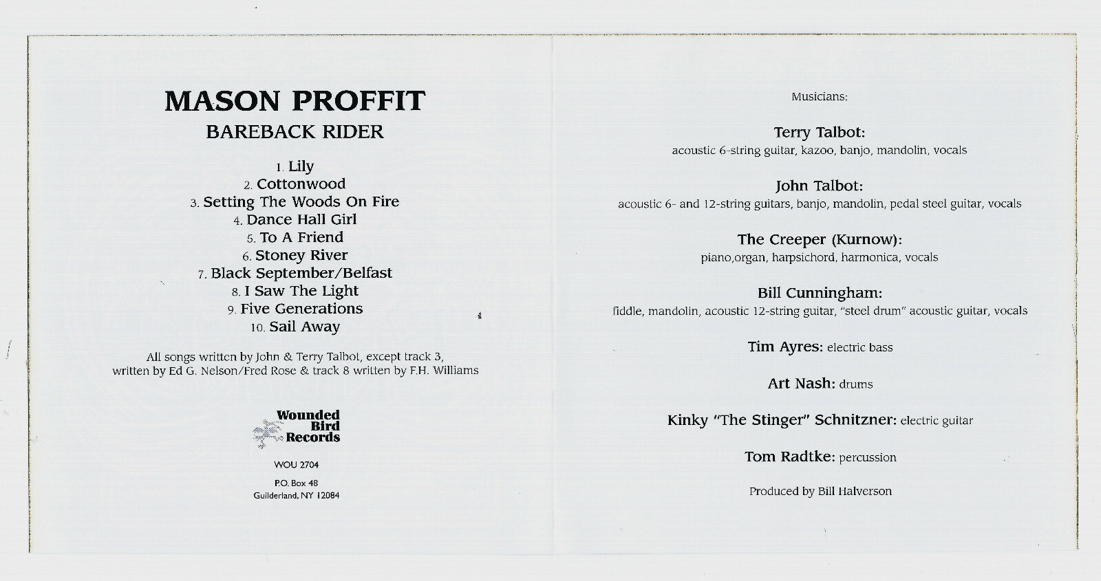 Bare Back Rider by Mason Proffit (CD, Oct-2006, Wounded Bird) for sale ...