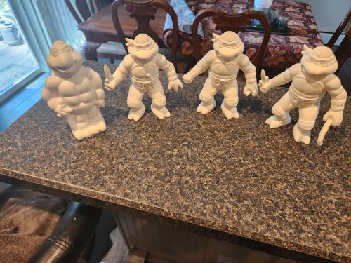 Set of 4 Unpainted Teenage Mutant Ninja Turtles TMNT 7" ceramic figures ...