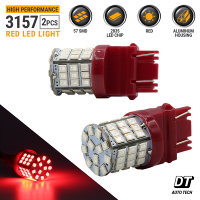 Syneticusa 3157 LED Red Brake Light Bulbs Stop Rear Tail Parking High ...