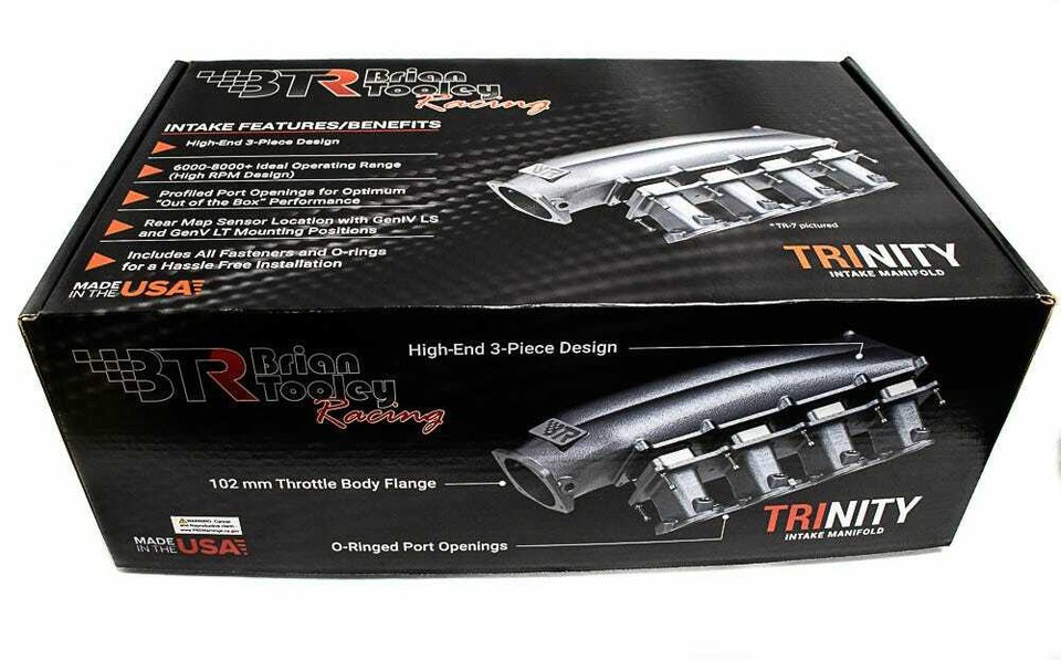 BTR Trinity Black LS3 Intake Manifold V2 w/ Rails Brian Tooley L99 L76 ...