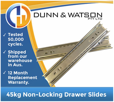 400mm 45kg Drawer Slides / Fridge Runners - Trailers, Caravan, Kitchen ...