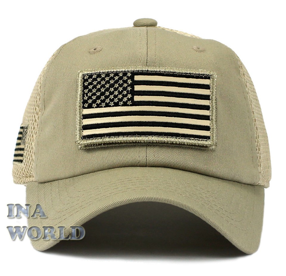 USA Flag Hat Detachable Patch Tactical Operator Micro Mesh Military ...