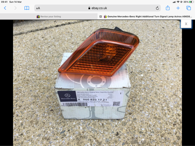 Genuine Mercedes-Benz Right Additional Turn Signal Lamp ACTROS ...