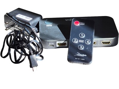 Switch Rocketfish RF-G1501 4 Port 4K HDMI Switch Box Kit Remote Control ...
