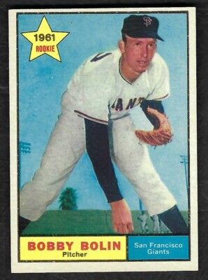 1961 Topps #449 Bobby Bolin (RC) San Francisco Giants Baseball Card ...