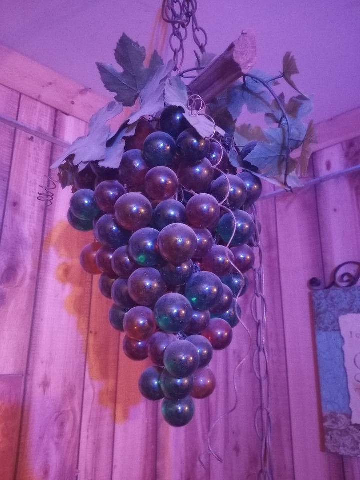 Vintage Lucite Grape Cluster Hanging Swag Lamp Light, Works! | eBay