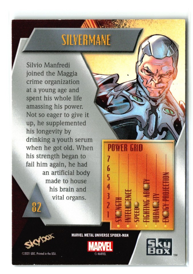 2021 Marvel Metal Universe Spider-Man Skybox Silvermane #82 | eBay