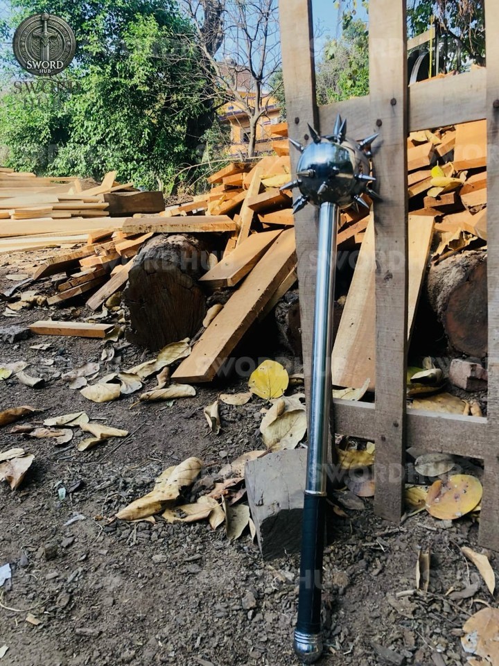 Medieval Hand Made Spiked Ball Mace Silver With Silver Deadly Morning ...