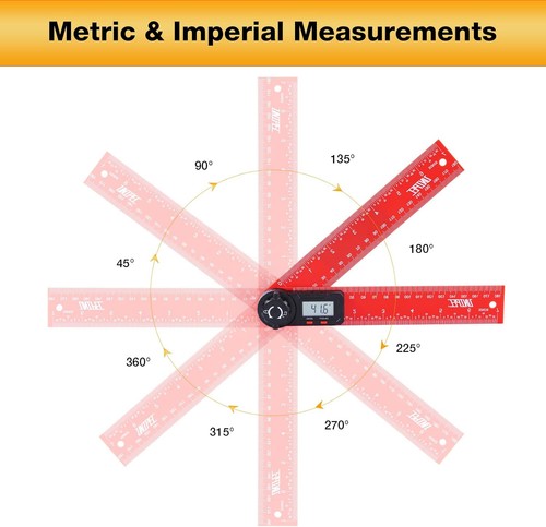 Digital Angle Finder Protractor, Ruler, 7inch 200mm Red | eBay