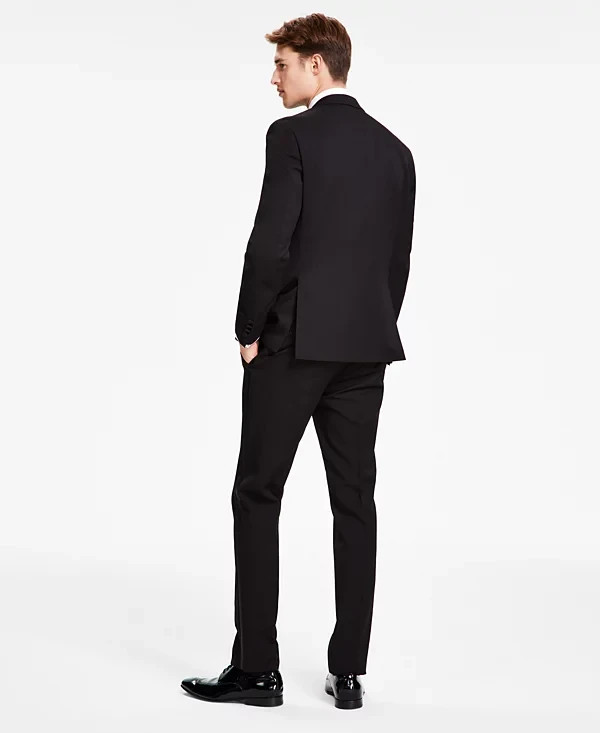 $425 Kenneth Cole Reaction Men's Black Slim Fit Tuxedo Suit 40R 31 x 32 ...