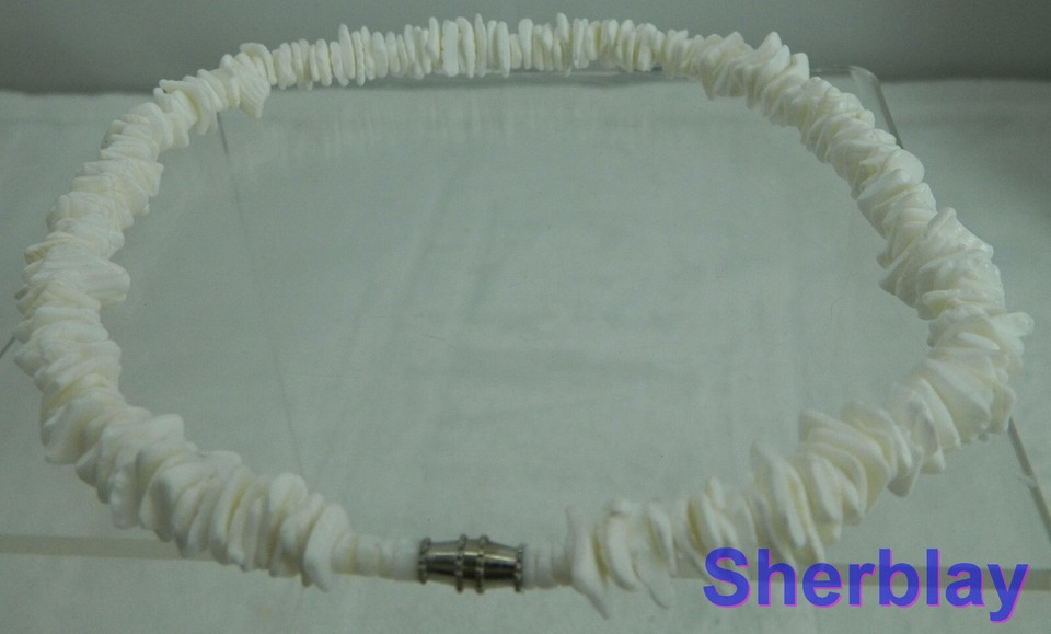 Fashion Jewelry 70s Style Faux Puka Shell Piece White Beads Choker ...