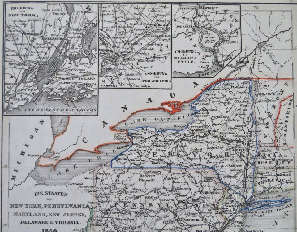 New York Pennsylvania Maryland New Jersey Delaware Virginia 1850 ...