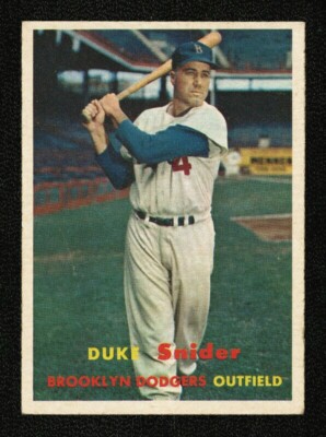 1957 TOPPS #170 DUKE SNIDER WELL CENTERED EX+ TO EXCELLENT-MINT ...